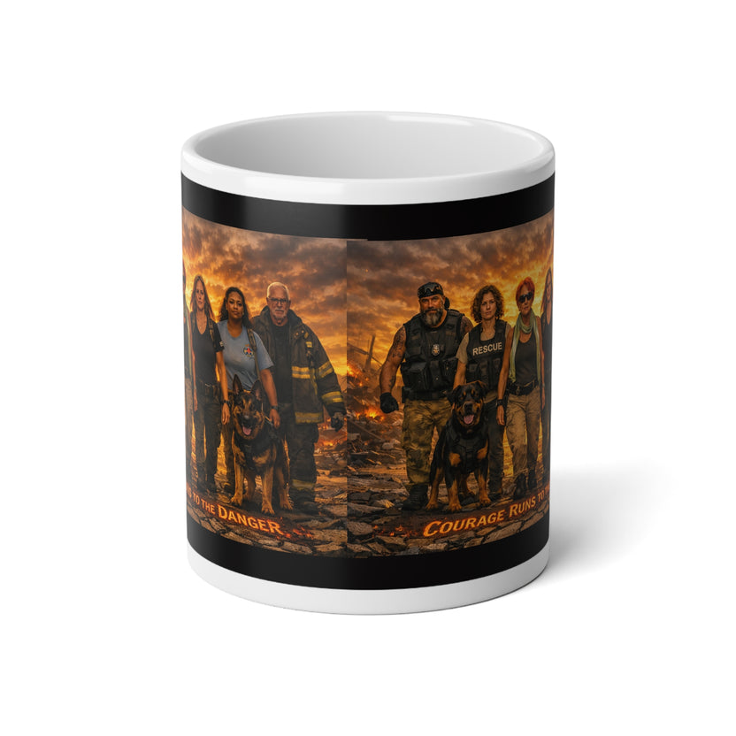 20oz Jumbo Coffee Mug — First Responders Tribute Design (Courage, K9 R ...